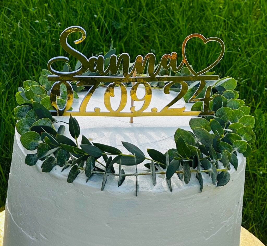 Any Name and Date cake topper